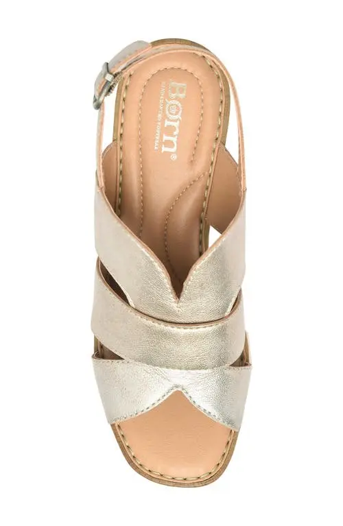 BØRN Nassau Slingback Platform Sandal - Light Gold Metallic