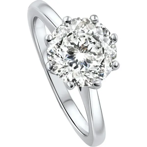 BLISS DIAMOND 3ct Portuguese Cut Lab Grown Diamond Ring In 14k Gold - 14k White Gold