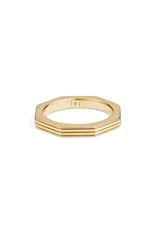 IVI LOS ANGELES Slim Octagon Band Ring - Yellow Gold