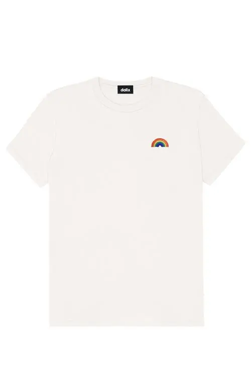 DALIX Rainbow Jersey Relaxed Tee - Vintage White