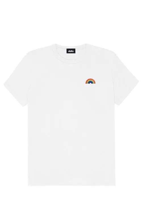 DALIX Rainbow Jersey Relaxed Tee - White