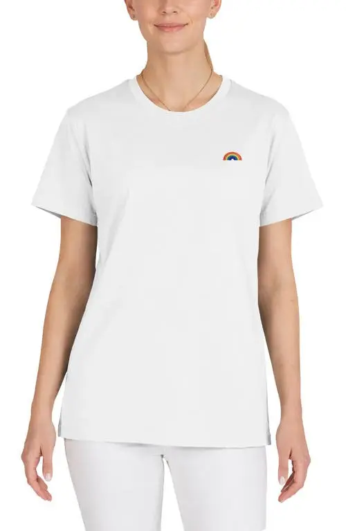DALIX Relaxed Fit Rainbow Jersey Tee - White