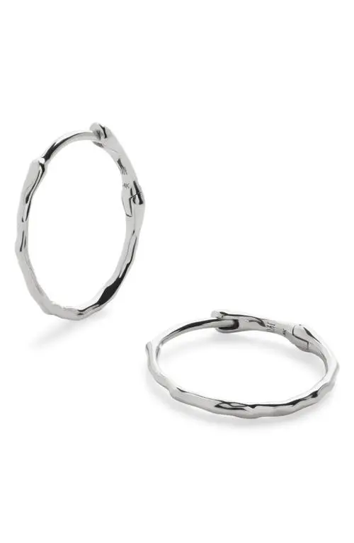 Monica Vinader Small Siren Hoop Earrings - 14k Solid White Gold