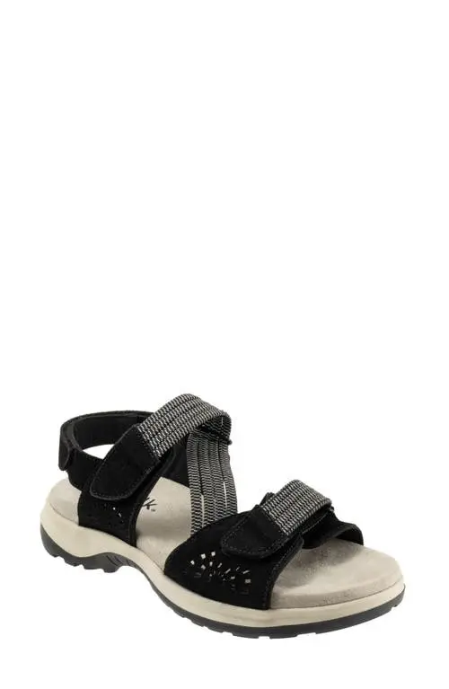 Softwalk Slingback Sandal - Black Suede