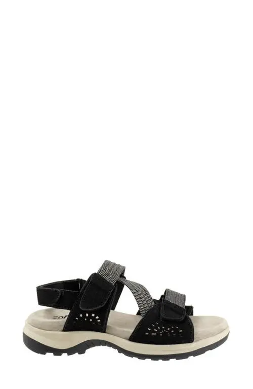 Softwalk Slingback Sandal - Black Suede