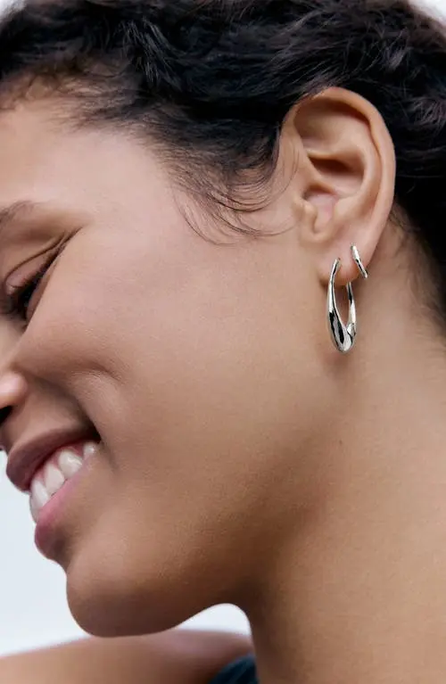 Monica Vinader Mv Siren™ Tapered Huggie Earrings - Sterling Silver