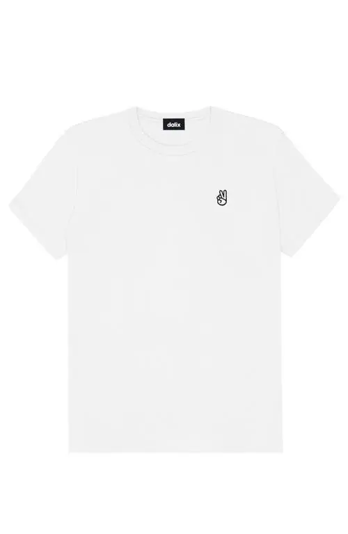 DALIX Peace Sign Relaxed Fit Tee - White