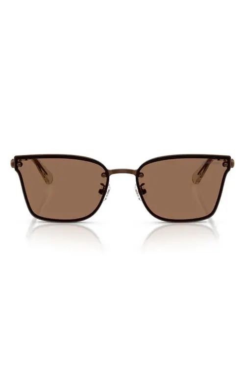 SWAROVSKI 62mm Irregular Sunglasses - Brown/dark Brown