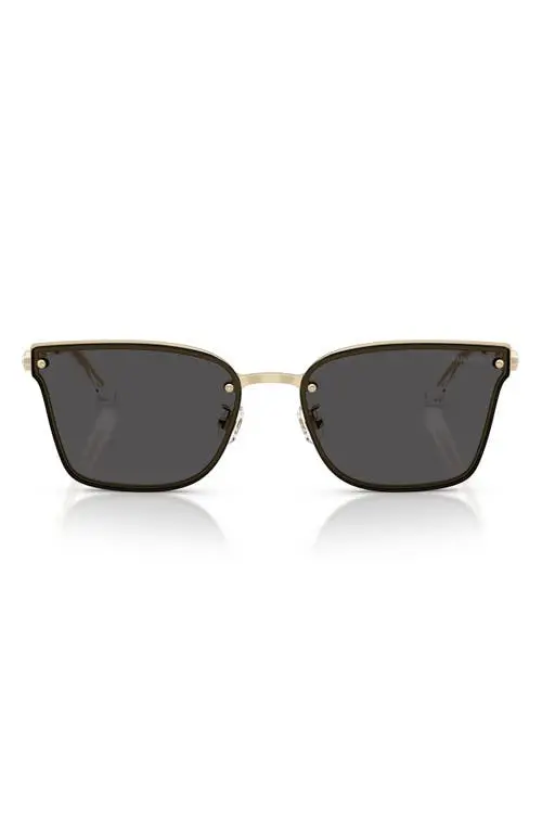 SWAROVSKI 62mm Irregular Sunglasses - Pale Gold/dark Grey