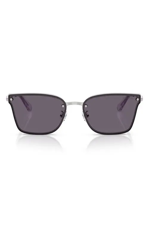 SWAROVSKI 62mm Irregular Sunglasses - Silver/ Violet