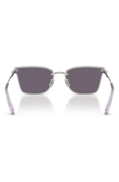 SWAROVSKI 62mm Irregular Sunglasses - Silver/ Violet