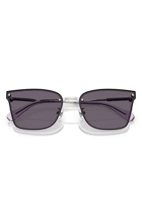 SWAROVSKI 62mm Irregular Sunglasses - Silver/ Violet