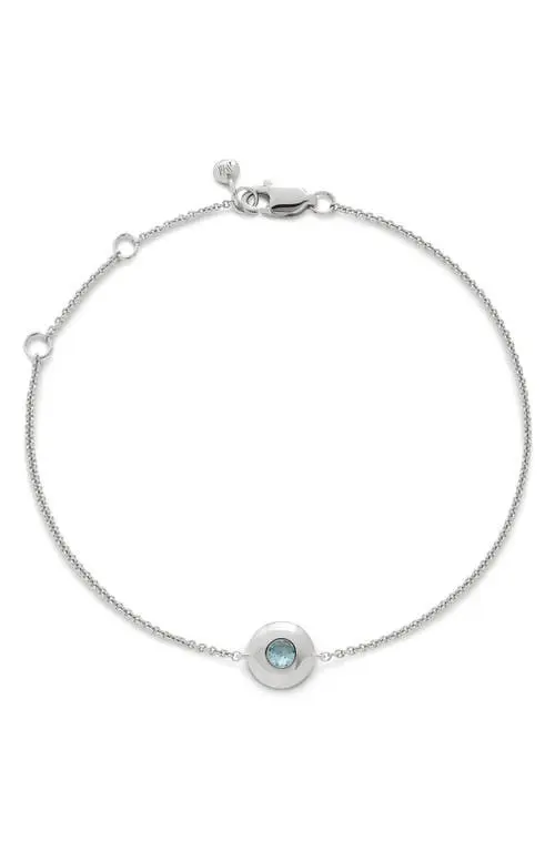 Monica Vinader March Birthstone Chain Bracelet - Sterling Silver /aquamarine