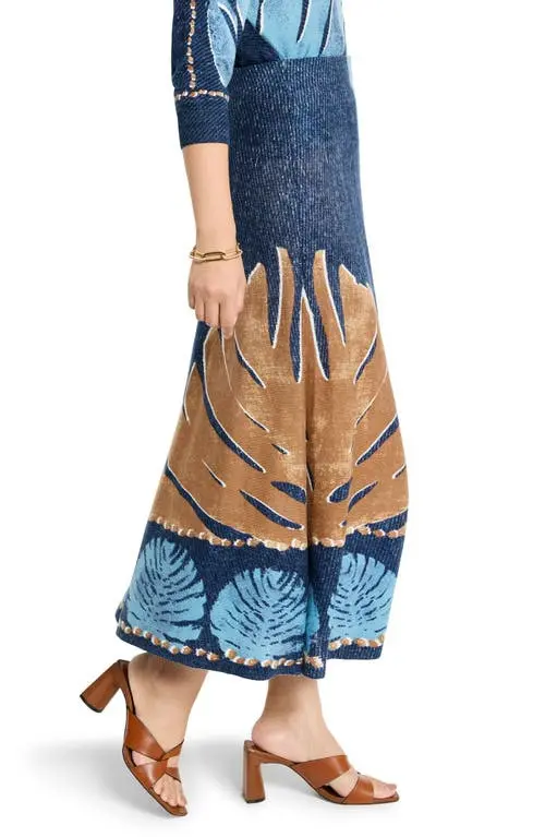NIC+ZOE Twilight Print Knit Midi Skirt
