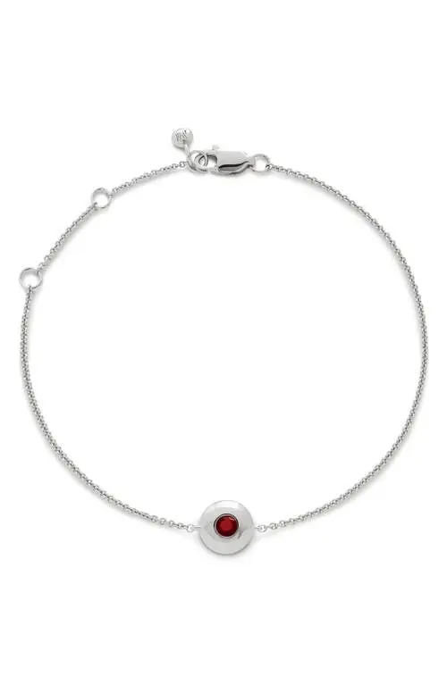Monica Vinader January Birthstone Chain Bracelet - Sterling Silver /red Garnet