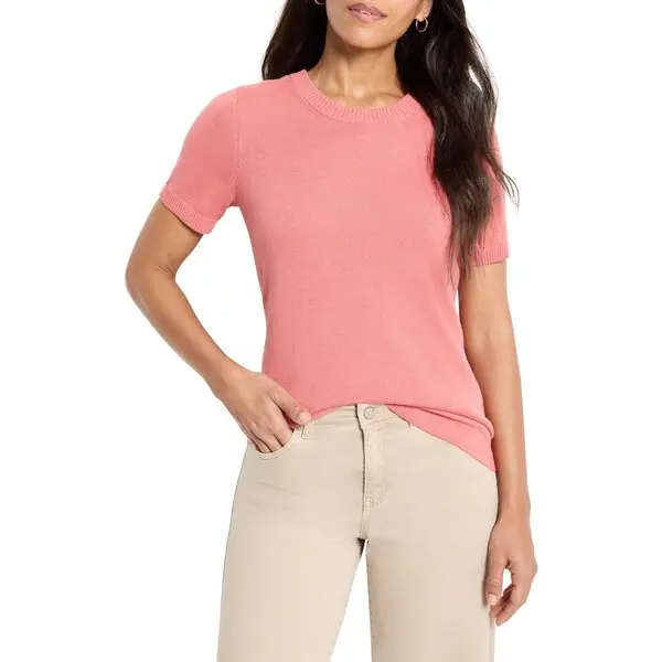 NIC+ZOE Short Sleeve Sweater - Red Clay