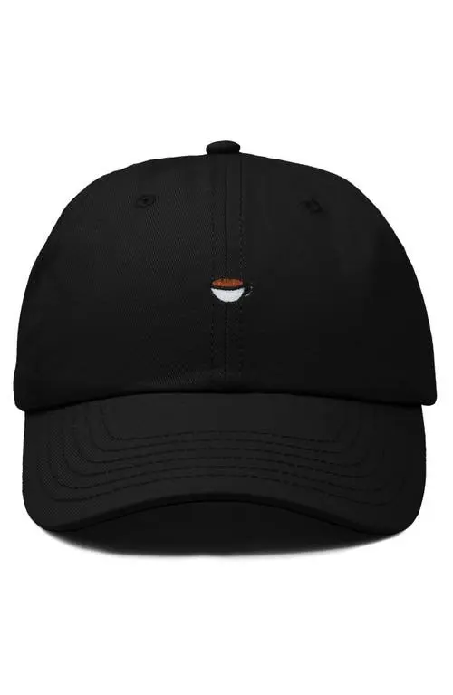 DALIX Lil Coffee Embroidered Baseball Cap - Black