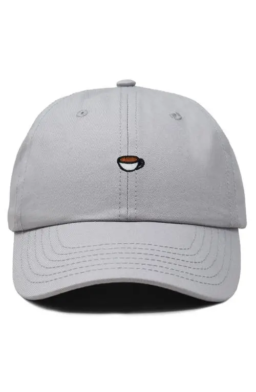 DALIX Lil Coffee Embroidered Baseball Cap - Gray