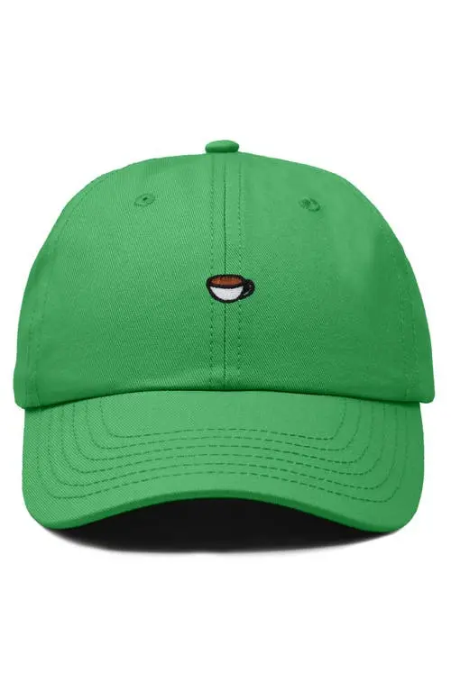 DALIX Baseball Cap With Coffee Cup Embroidery - Kelly Green