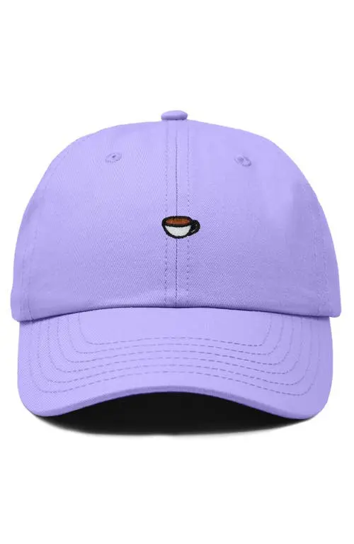 DALIX Baseball Cap With Coffee Cup Embroidery - Lavender