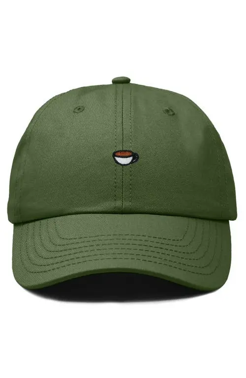 DALIX Lil Coffee Embroidered Baseball Cap - Olive