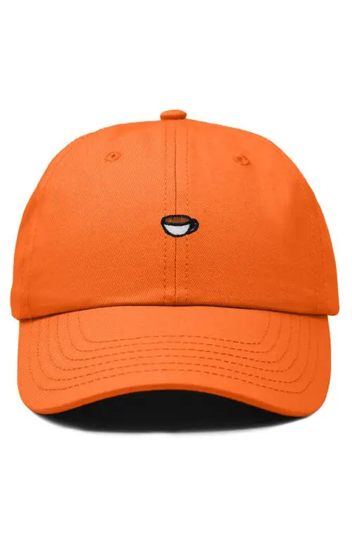 DALIX Baseball Cap With Coffee Cup Embroidery - Orange