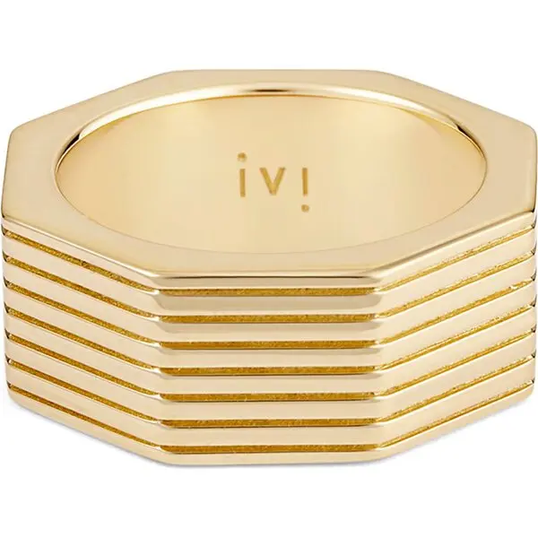 IVI LOS ANGELES Wide Octagon Band Ring - Yellow Gold