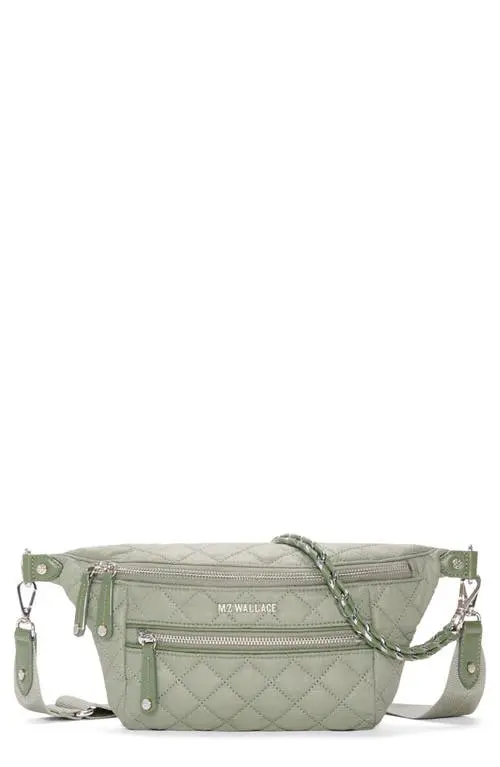 Mz Wallace Crosby Quilted Nylon Convertible Sling Bag - Agave Green