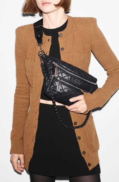 Mz Wallace Crosby Quilted Nylon Convertible Sling Bag - Black