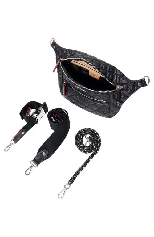 Mz Wallace Crosby Quilted Nylon Convertible Sling Bag - Black