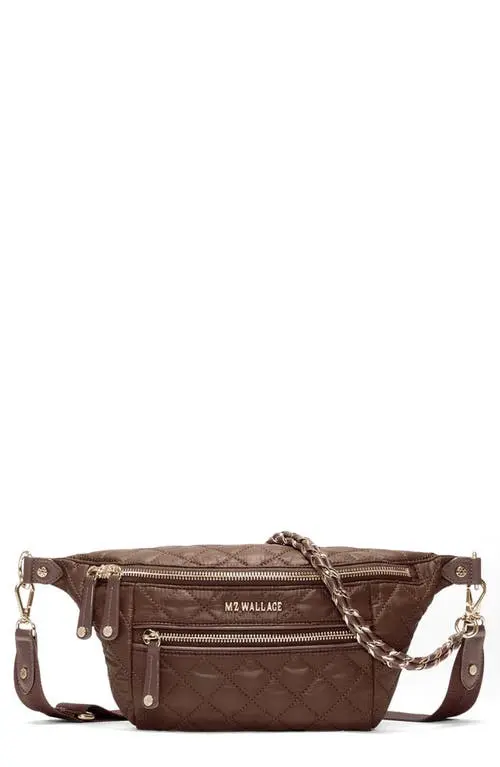 Mz Wallace Small Crosby Quilted Nylon Convertible Sling Bag - Walnut