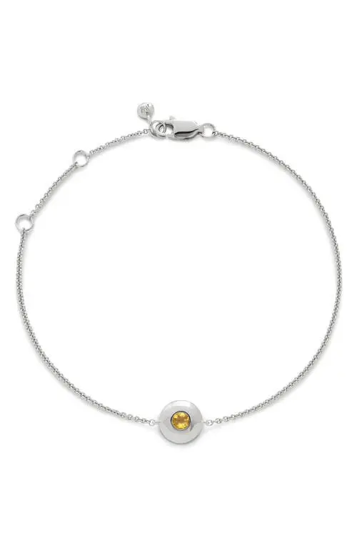 Monica Vinader November Birthstone Citrine Chain Bracelet - Sterling Silver /citrine