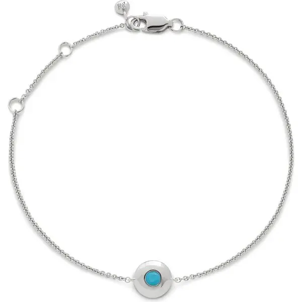 Monica Vinader December Birthstone Turquoise Chain Bracelet - Sterling Silver /turquoise