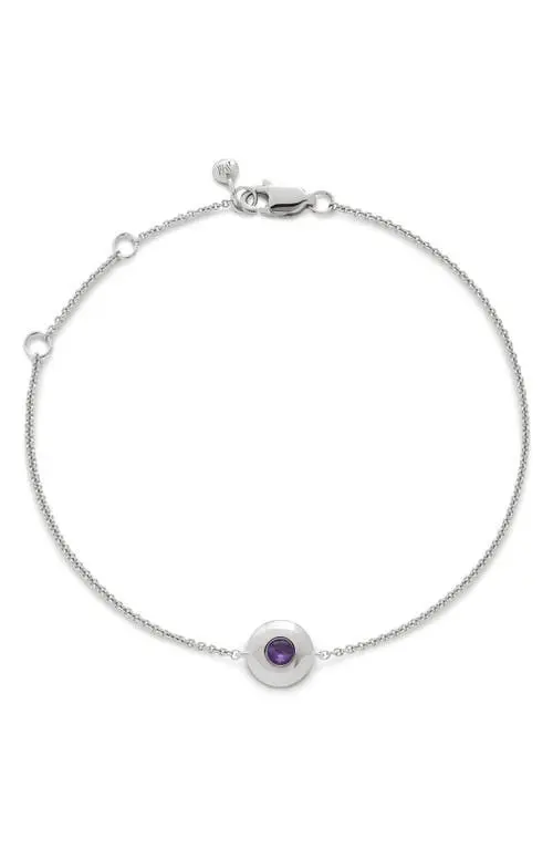 Monica Vinader February Birthstone Chain Bracelet - Sterling Silver /amethyst