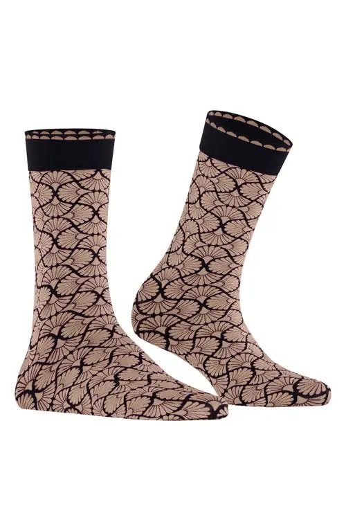 Falke Flair Epoque Crew Socks - Walnut