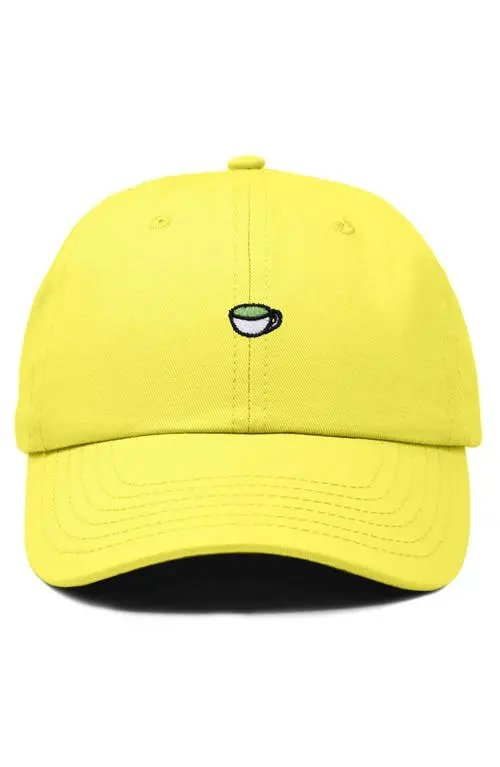 DALIX Embroidered Cotton Baseball Cap - Yellow