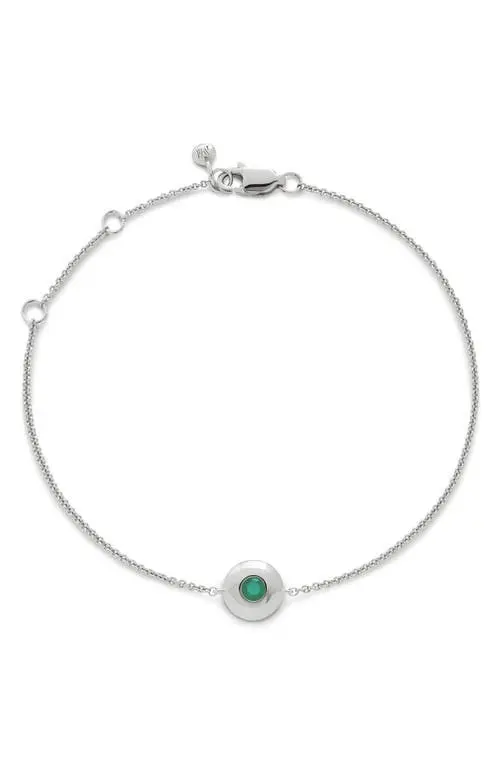 Monica Vinader May Birthstone Chain Bracelet - Sterling Silver /emerald
