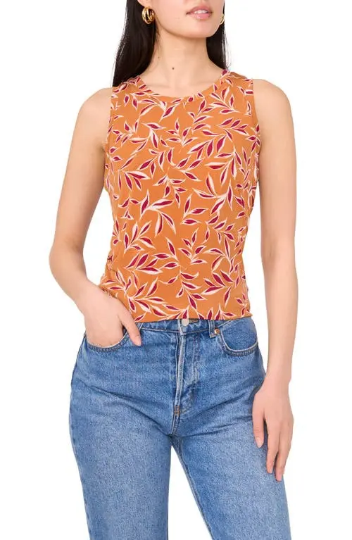 Vince Camuto Leaf Print Keyhole Back Tank