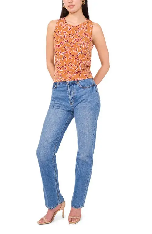Vince Camuto Leaf Print Keyhole Back Tank