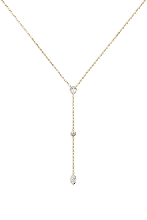 ELECTRIC PICKS Paloma Lariat Necklace - Yellow Gold