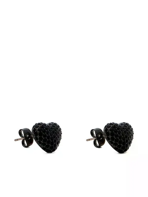 Marc Jacobs The Pavé Balloon Heart Stud Earrings - Black