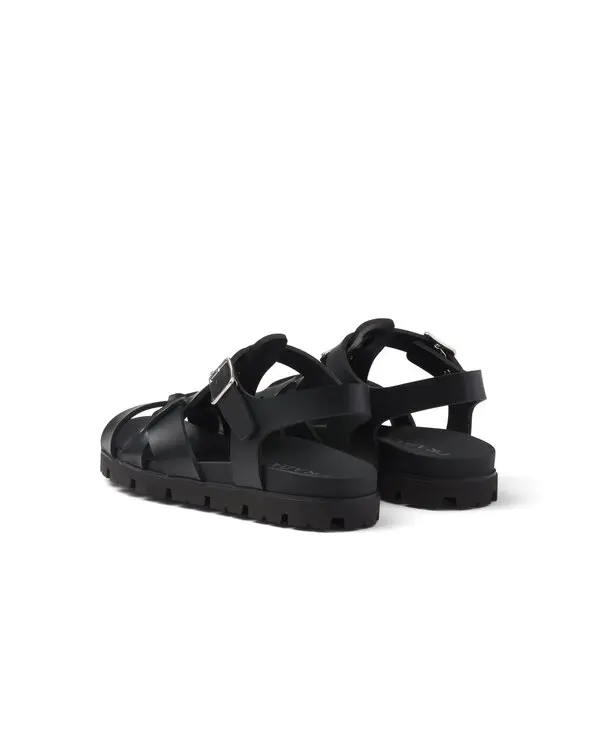 Prada Crisscross Rubber Sandals