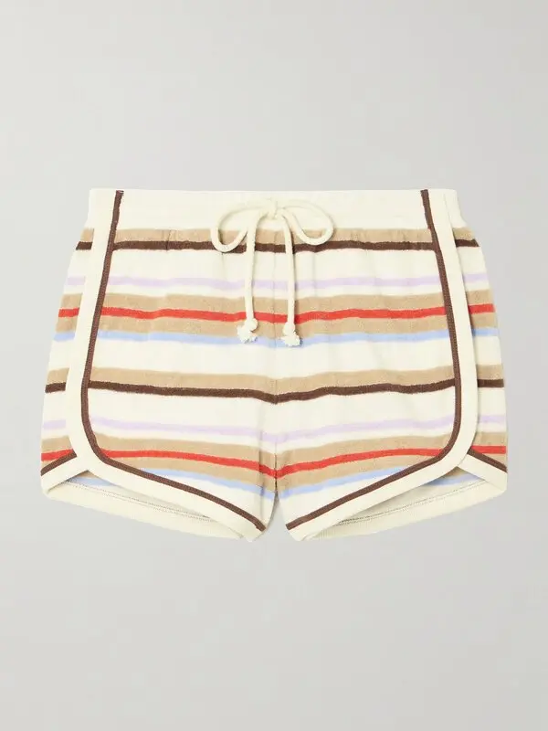 Veronica Beard Mulberry Striped Terry Shorts - Neutrals