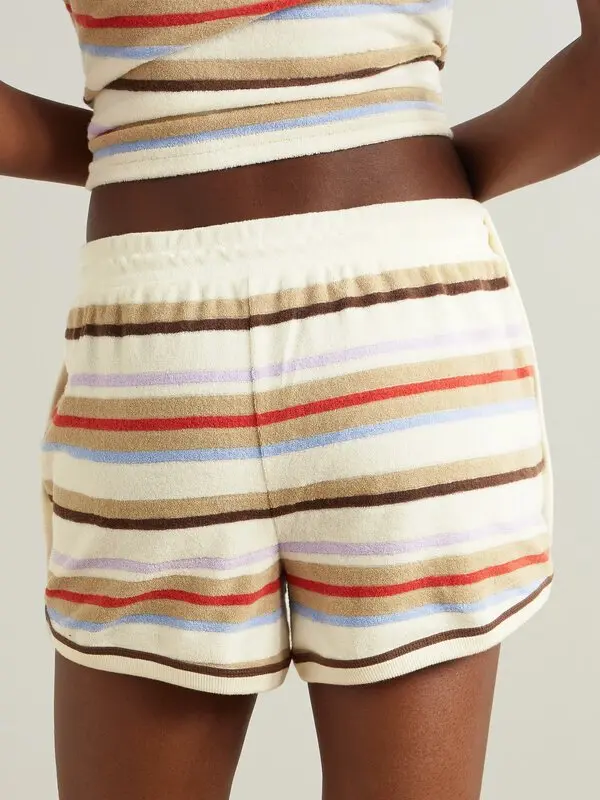 Veronica Beard Mulberry Striped Terry Shorts - Neutrals