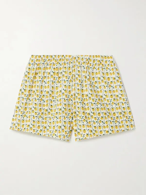 Staud Paddle Printed Cotton-blend Shorts