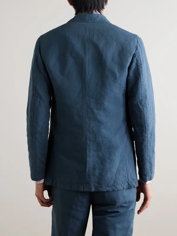 Sid Mashburn Butcher Hemp And Cotton-blend Canvas Blazer