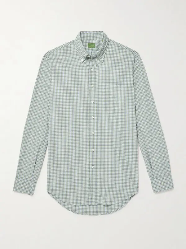 Sid Mashburn Button-down Collar Checked Cotton-poplin Shirt