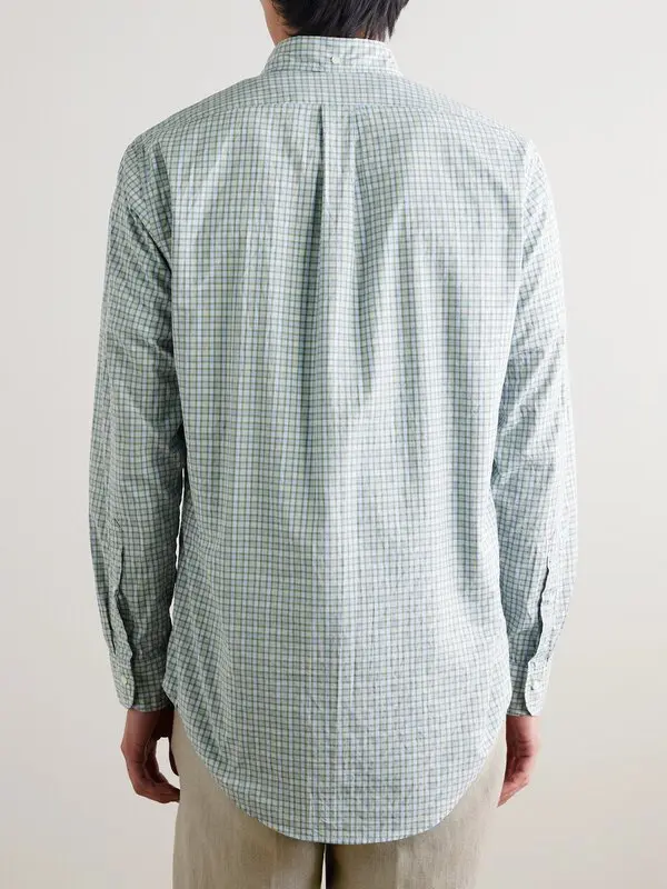 Sid Mashburn Button-down Collar Checked Cotton-poplin Shirt