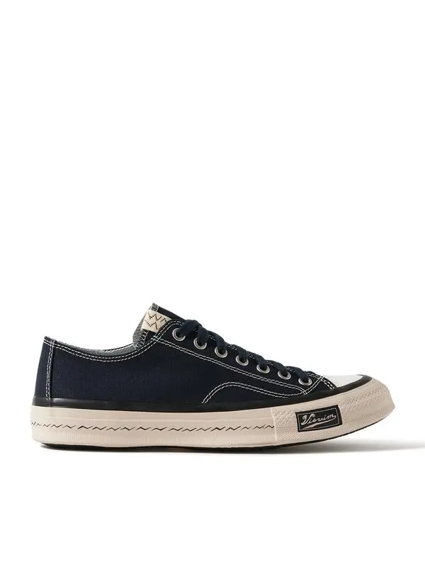 Visvim Skagway Lo Leather-trimmed Canvas Sneakers - Blue