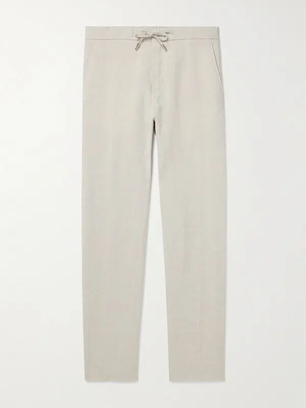 Mr P. James Straight-leg Linen Trousers - Neutrals